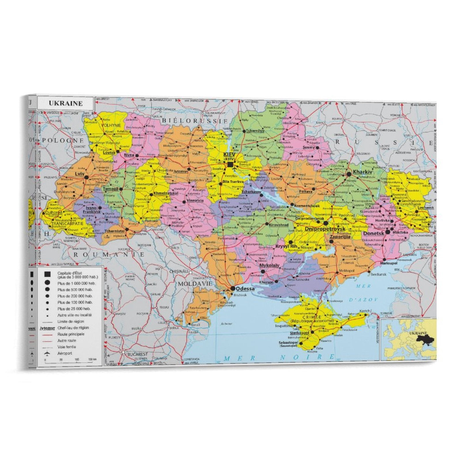 Ukraine Map Posters Canvas Wall Art Prints Poster Gifts Photo Picture ...