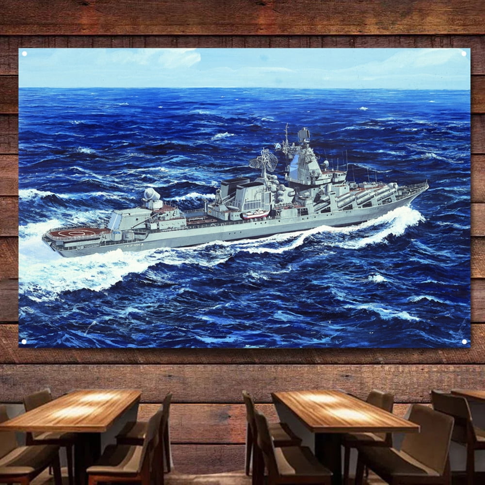 Ukraine Navy Slava Class Cruiser Battleship Wall Art Banners Hanging ...