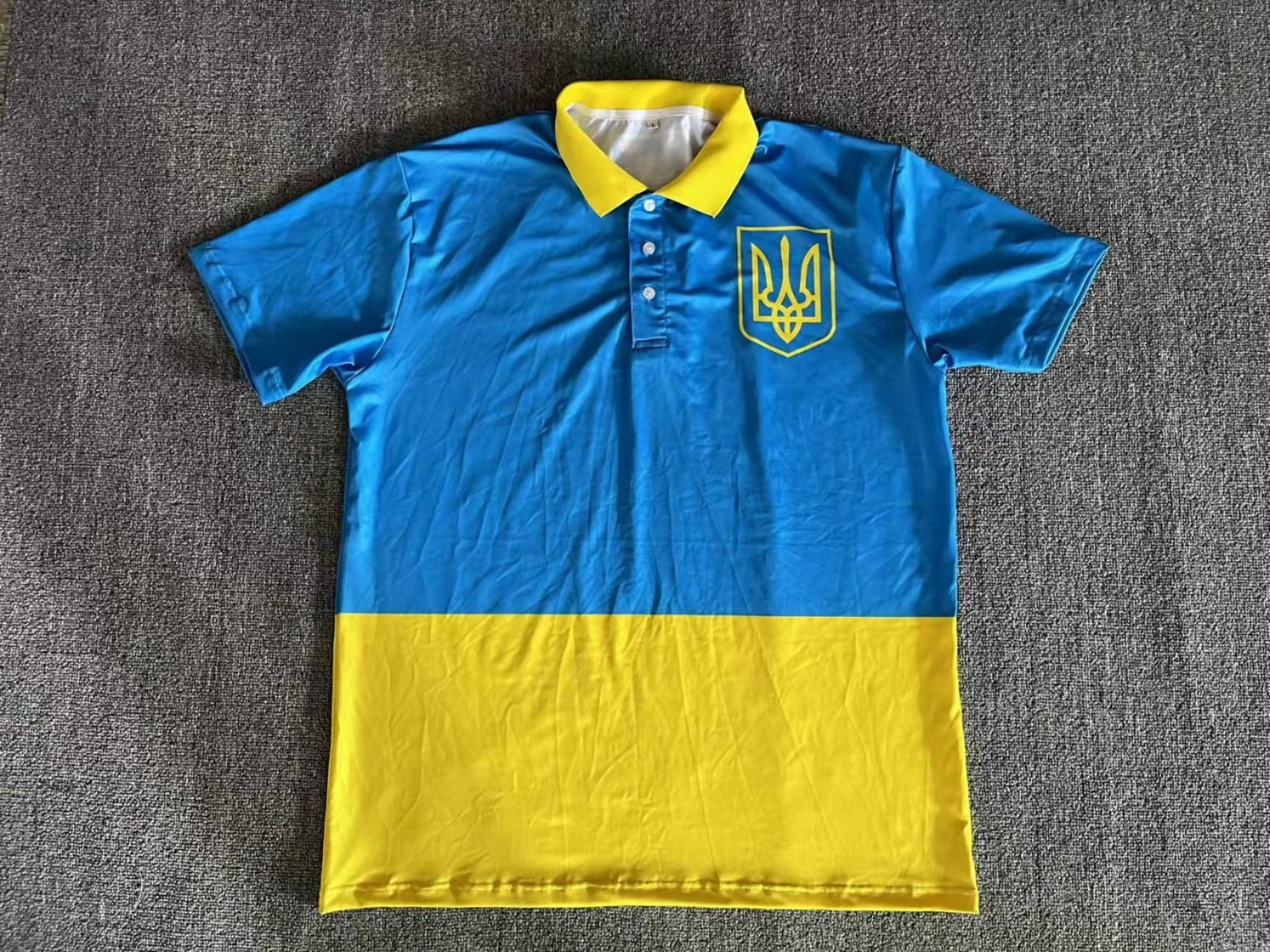 Ukraine Official Trident Flag & Royal Crest Athletic Jersey Rough Tex ...