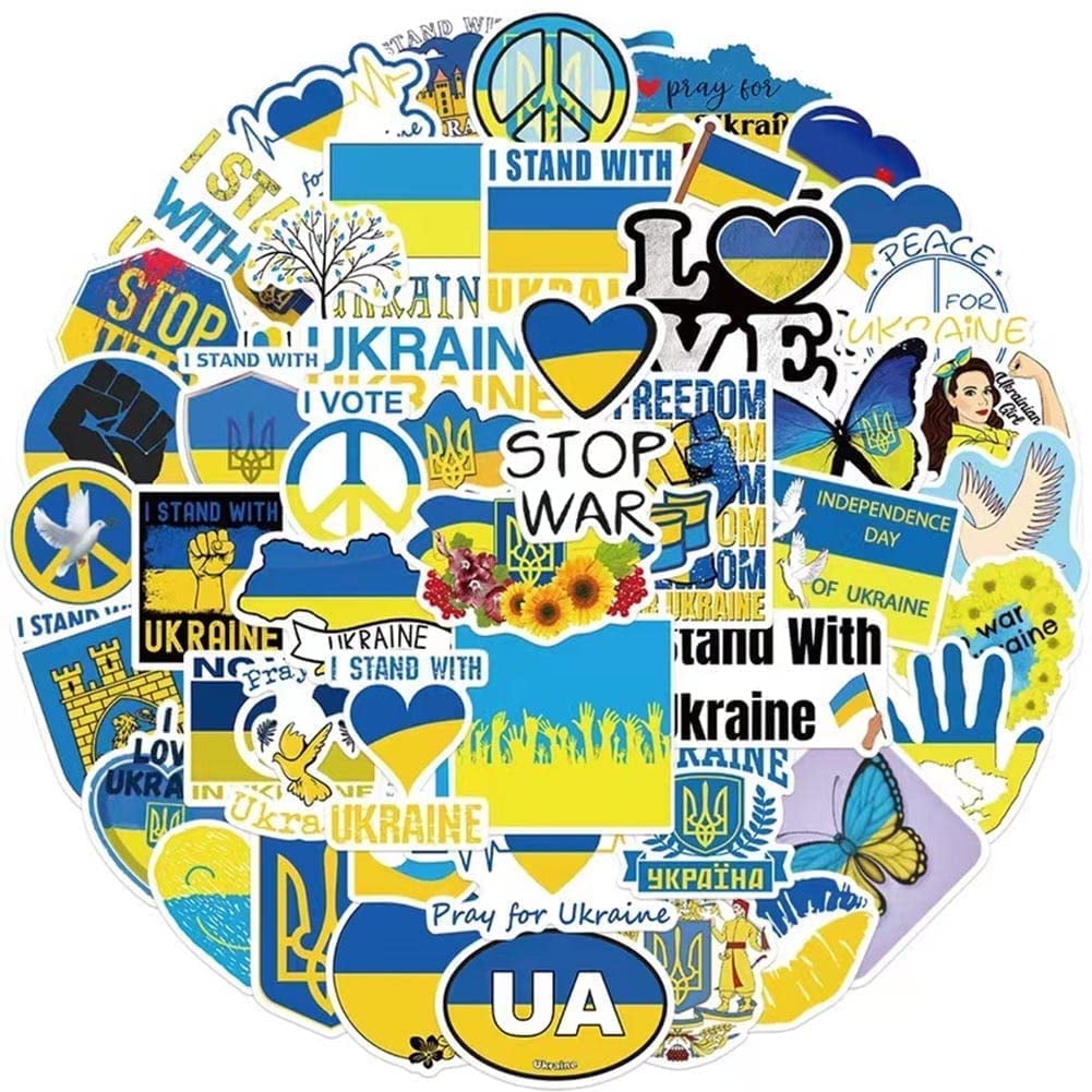 Ukraine Sticker, Ukrainian Flag World Peace Love Support, Long Lasting ...
