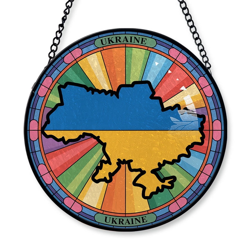 Ukraine Travel Decor Suncatcher Stained Glass Window Hanging, Gift for ...