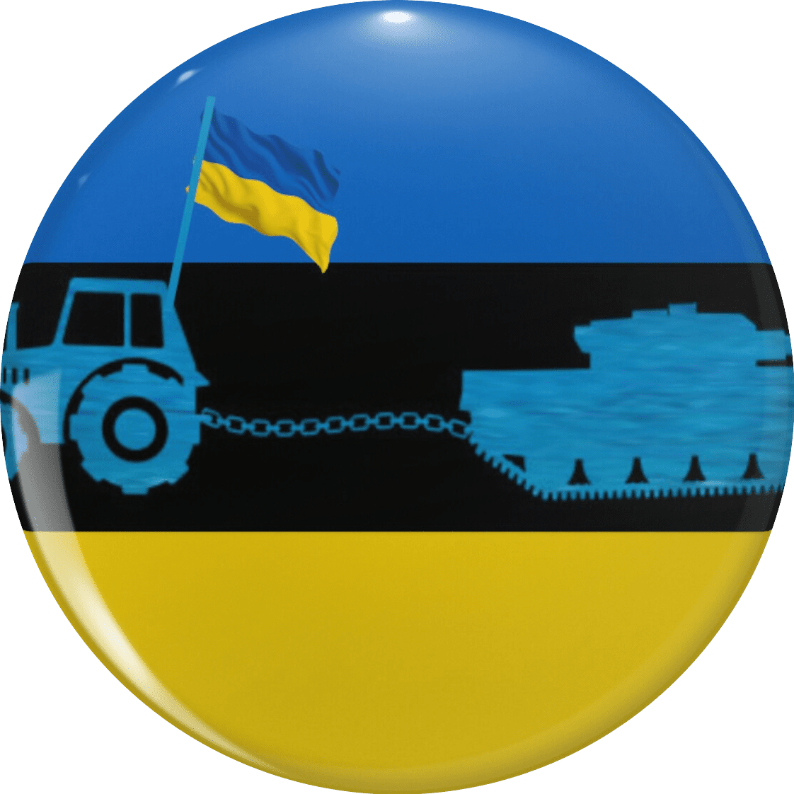 Ukrainian Farmer Towing Russian Tank Funny Classic Pin Lapel Pin Brooch ...