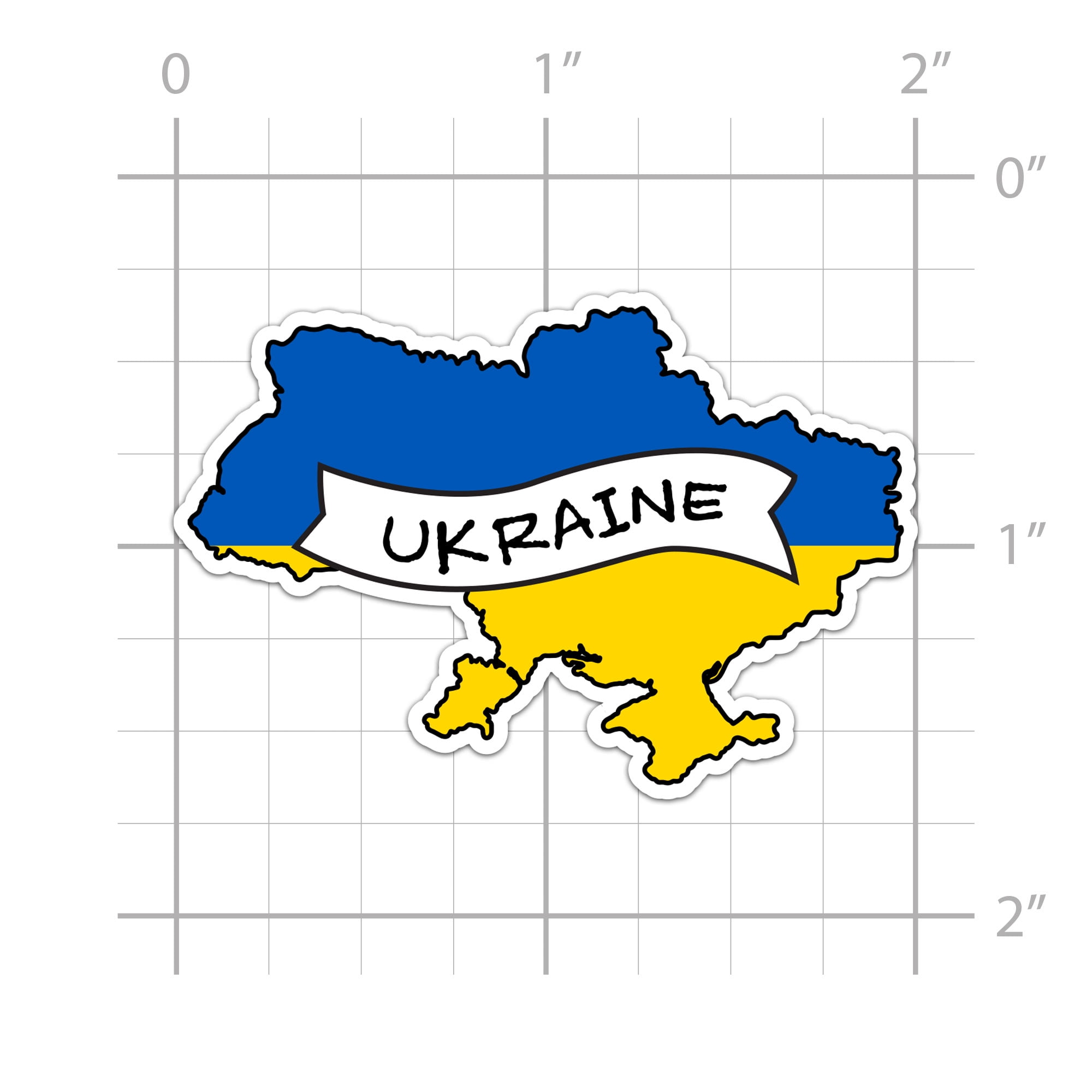 Ukrainian Shaped Ukraine Flag Sticker for water bottle phone tumbler ...