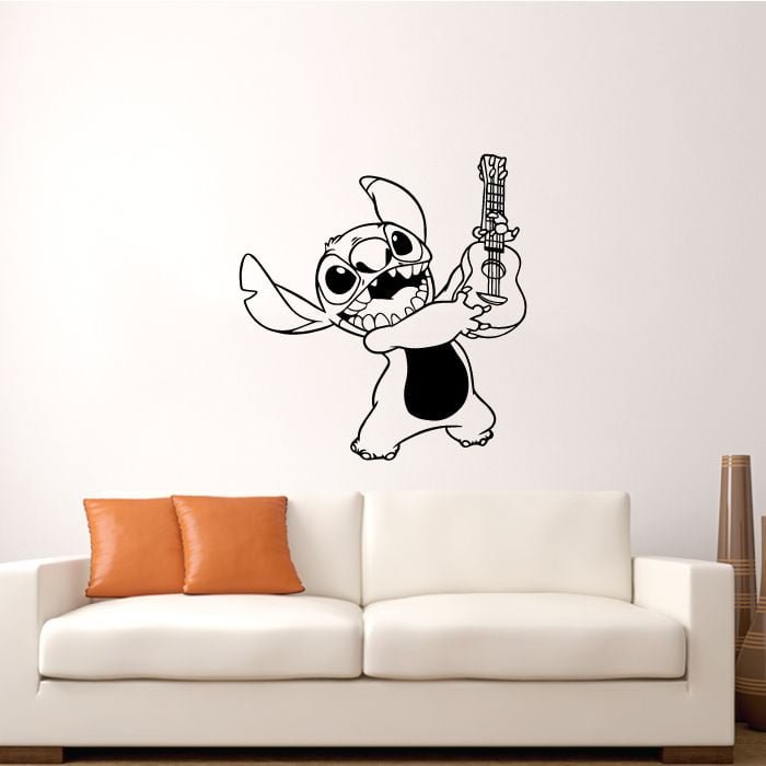 Ukulele Happy Music Lilo and Stitch Cartoon Cartoon Wall Sticker Art ...