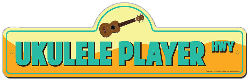 Ukulele Player Street Sign | Indoor/Outdoor | Funny Home Decor for ...