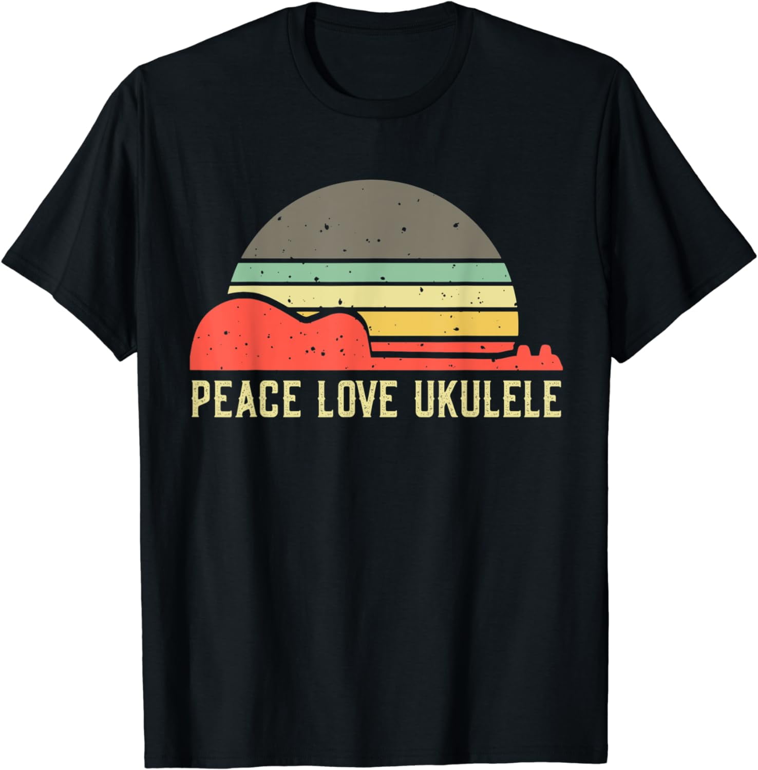 Ukulele Uke Guitar - Vintage Ukulele Peace Love Ukulele T-Shirt ...