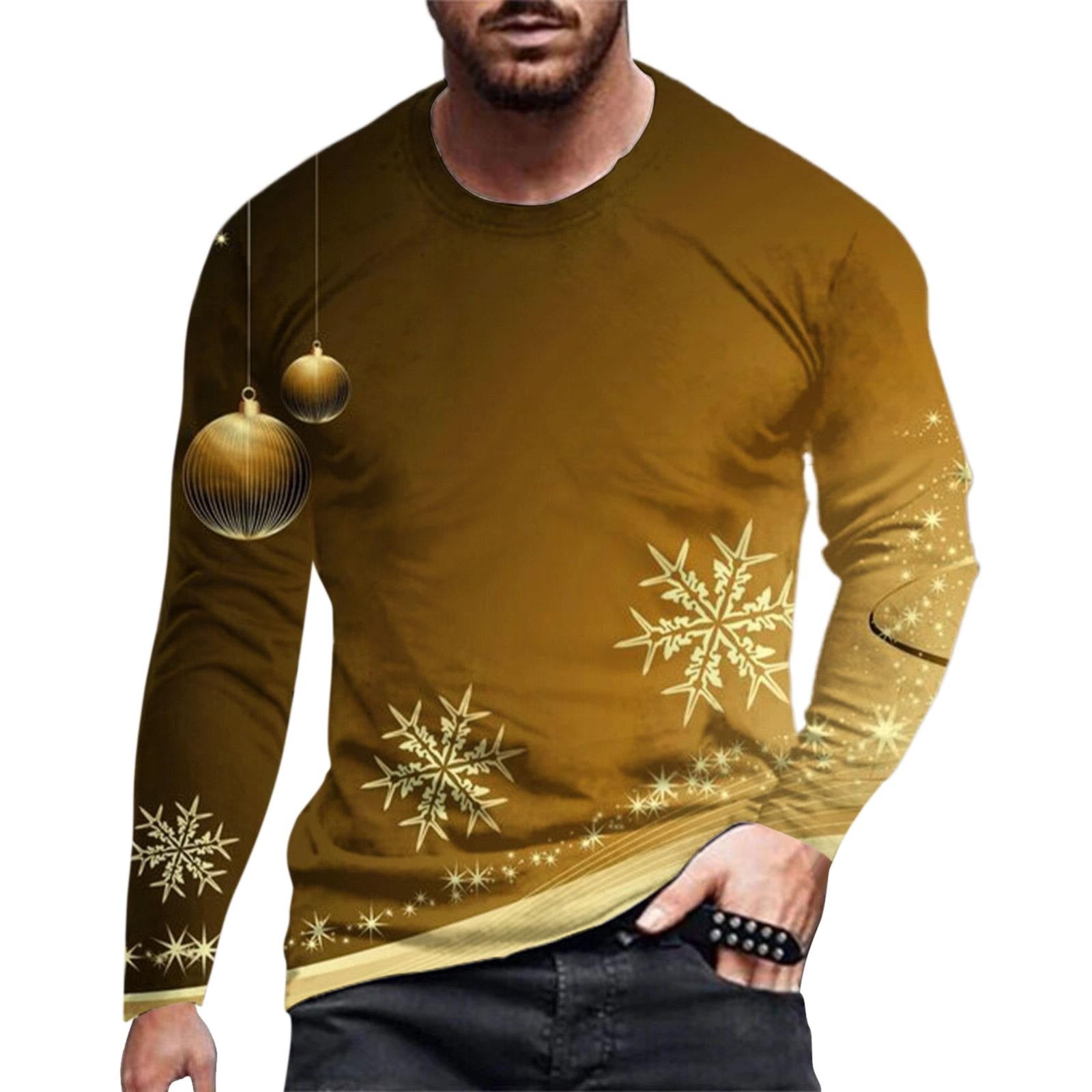 Ukumplol Christmas Shirts for Men Christmas Sweatshirt Fashion Leisure ...