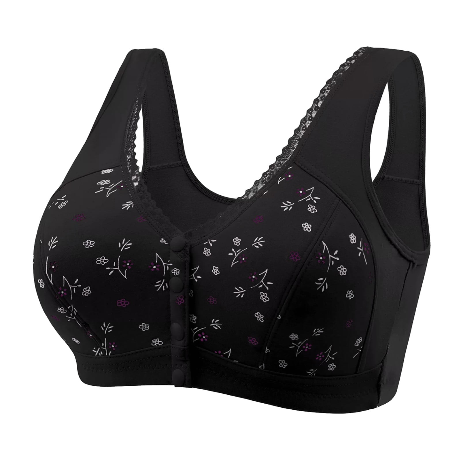 Ukumplol Daisy Bras for Older Women Front Closure Bras for Older Women ...