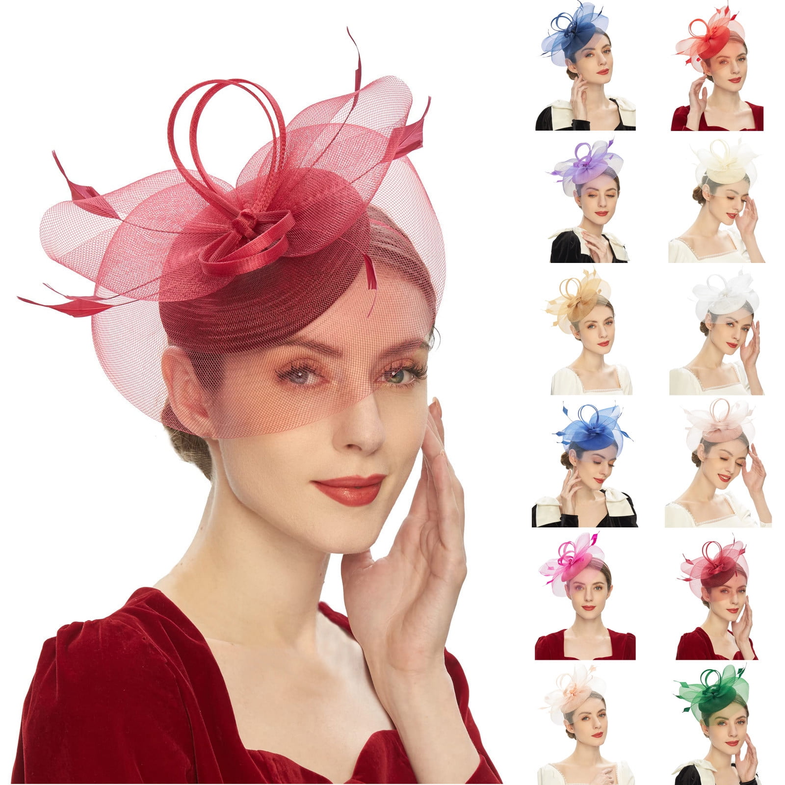 Ukumplol Fascinators Hats Tea Party Hats for Women Tea Party Fascinator ...
