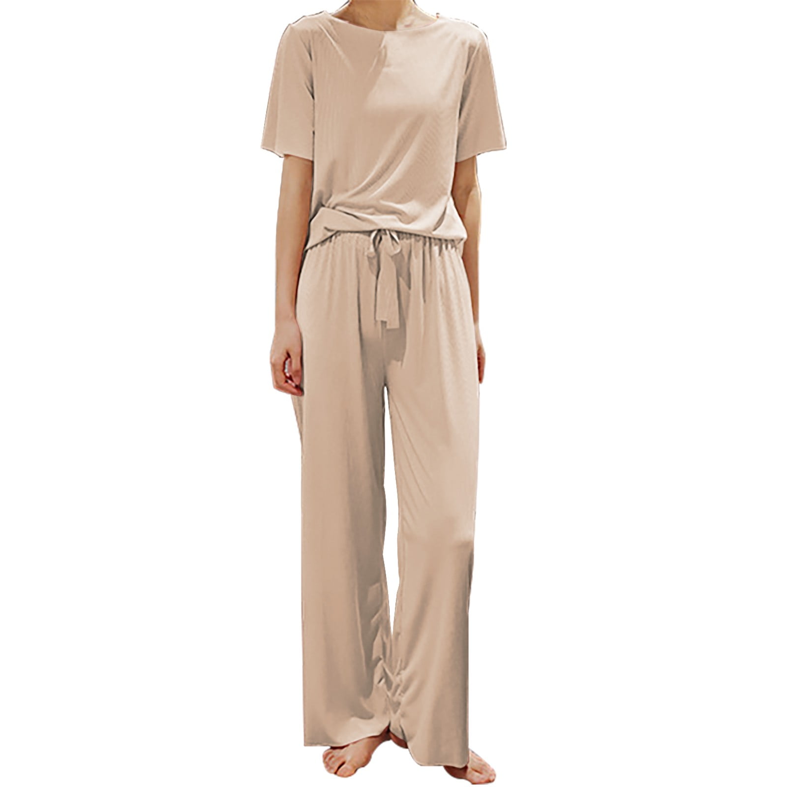 Ukumplol Womens Pajamas Satin Pajama Set for Women Pajamas 2 Short ...