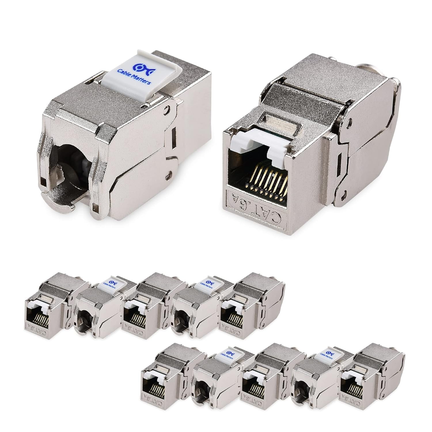 Ul Listed 10Gbps 12-Pack Rj45 Shielded Cat6A / Cat6 Keystone Jack With ...