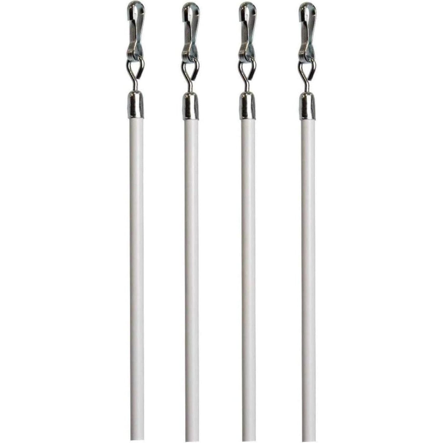 UlaREYoy – 4 pack - 40 inch - Universal Drapery Pull Rod White Curtain ...