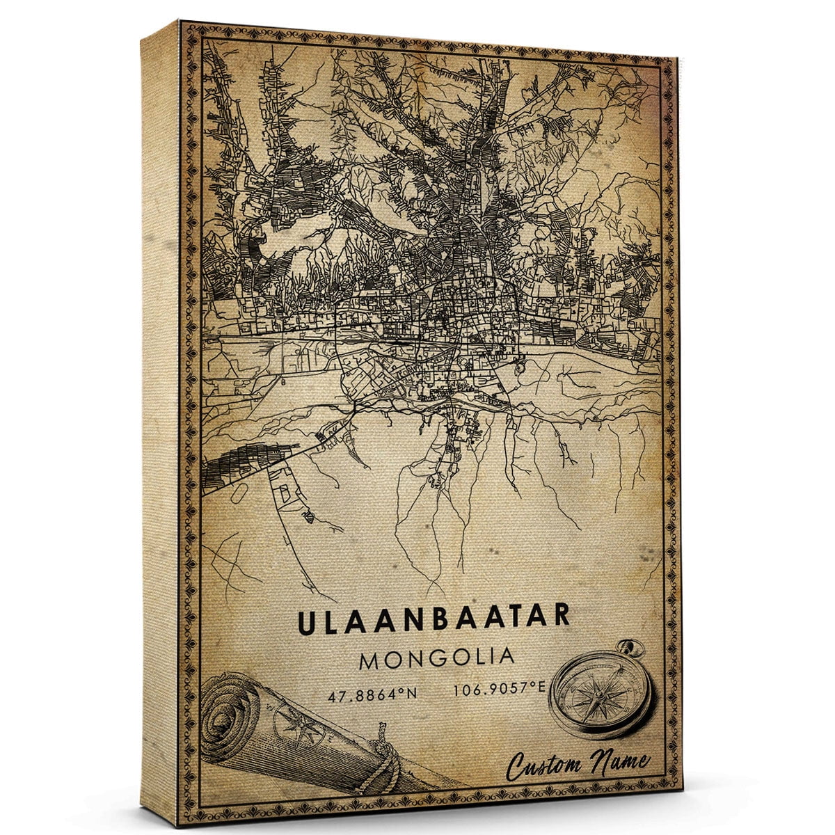 Ulaanbaatar Map Poster, Mongolia Map Art Poster, Canvas, Ulaanbaatar Map City vintage Poster ...