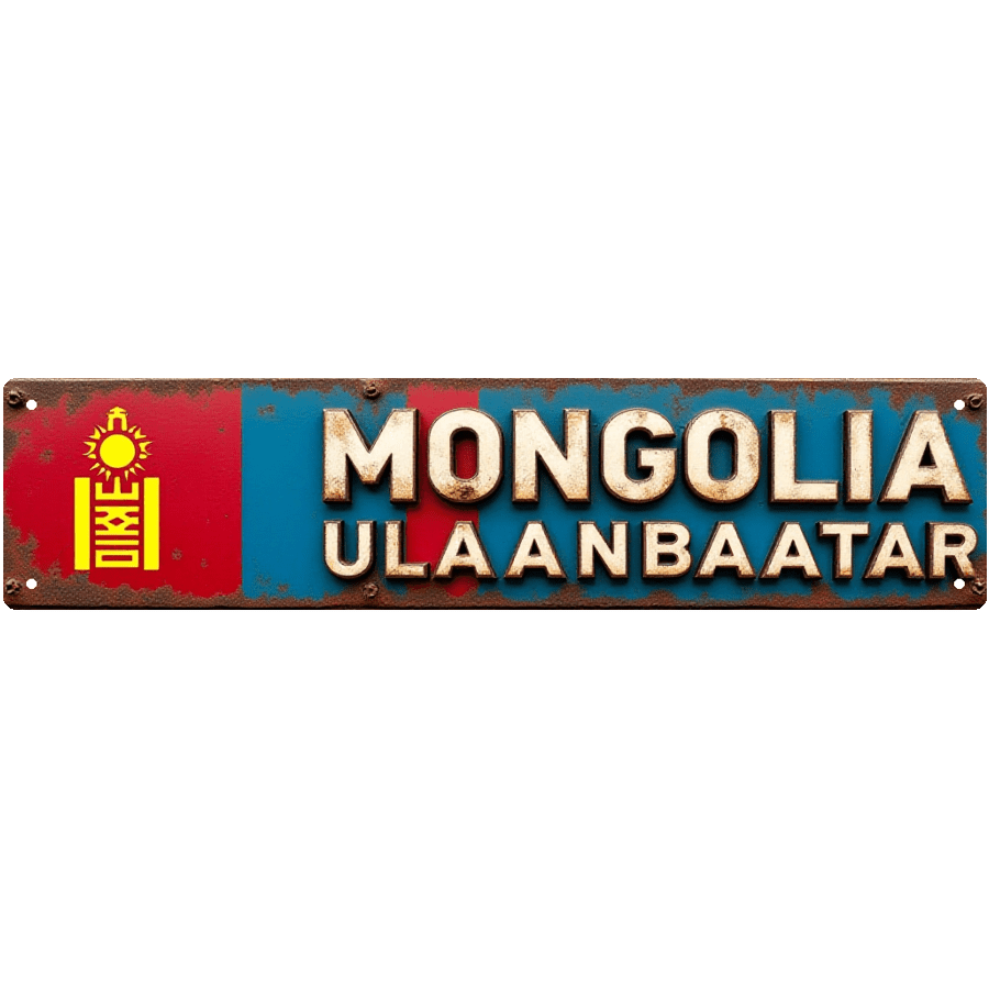 Ulaanbaatar Vintage Tin Sign - 12x8 Inches - Ideal for Nomadic Decor ...