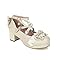 Ulalaza Women's High Heel Mary Jane Shoes Sweet Party Festive Lace Bow ...