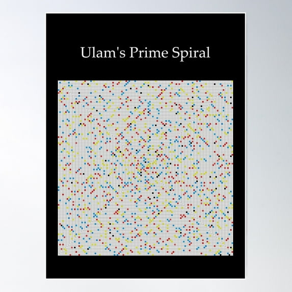Ulam'S Prime Spiral (Mondrian 60) Poster Wall Art, Modern Wall Decor For Living Room Bedroom ...