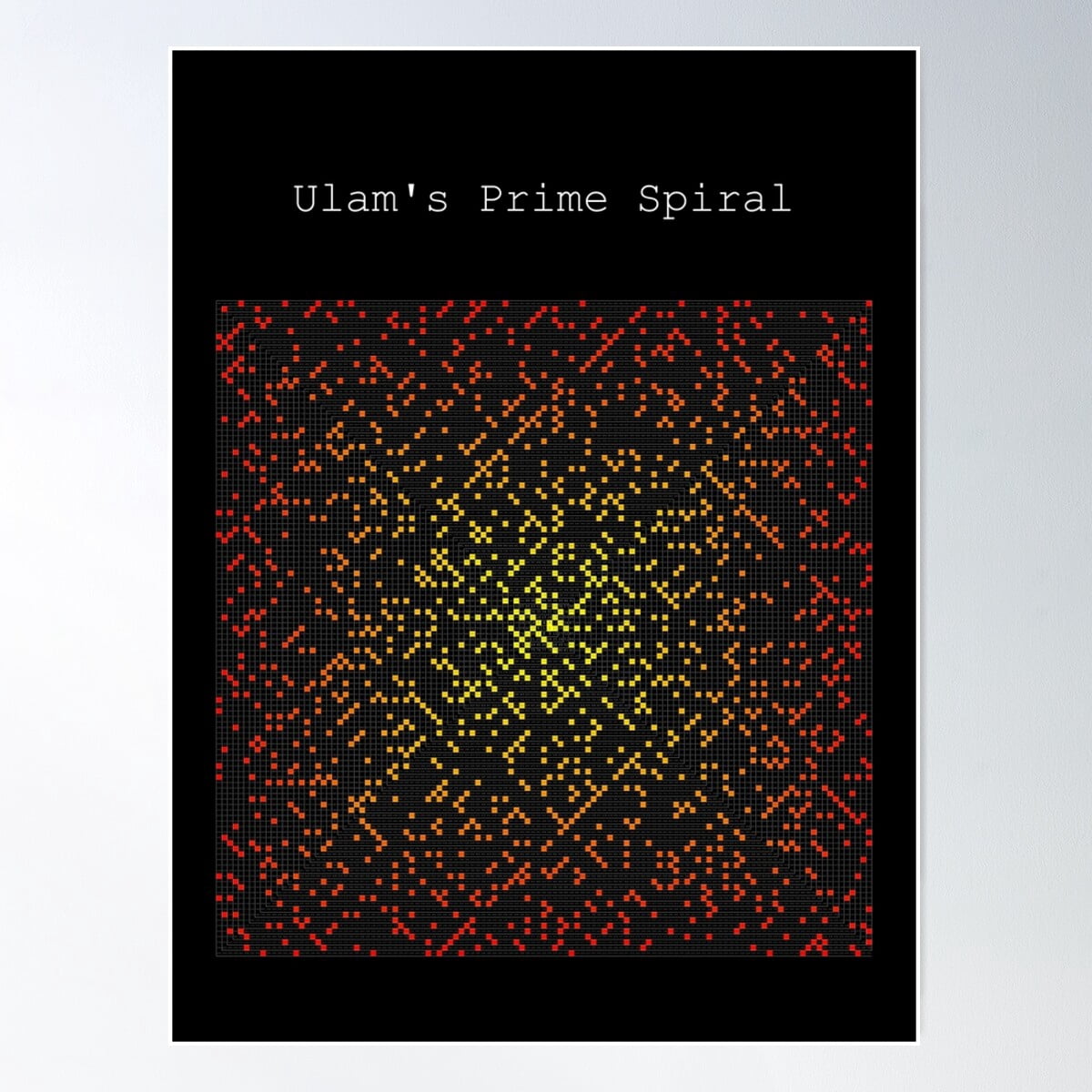 Ulam'S Prime Spiral (Sunburst 60) Poster Wall Art, Modern Wall Decor ...
