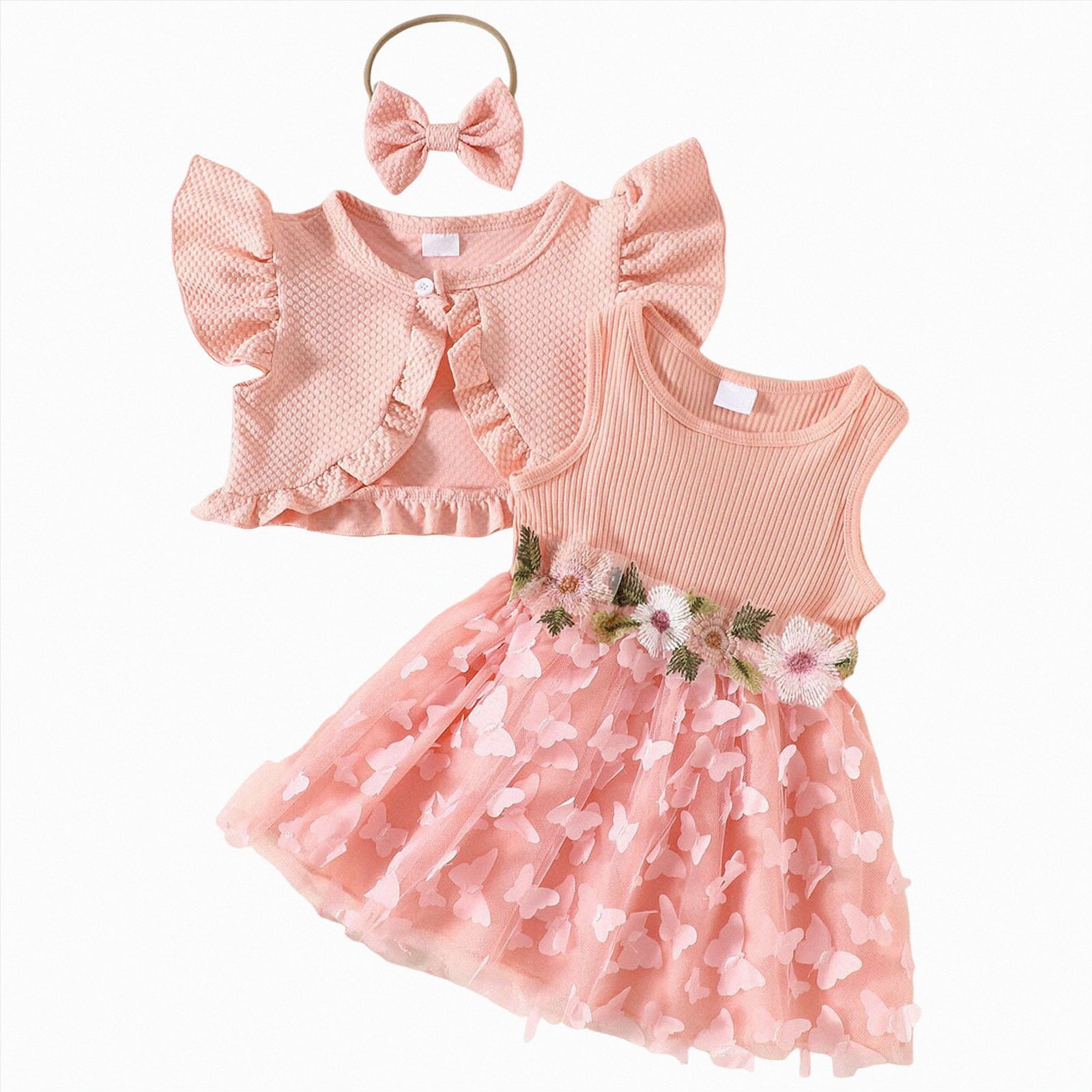 Ulanda Baby Girl Flower Dress Toddler Boho Tutu Tulle Dress Princess ...