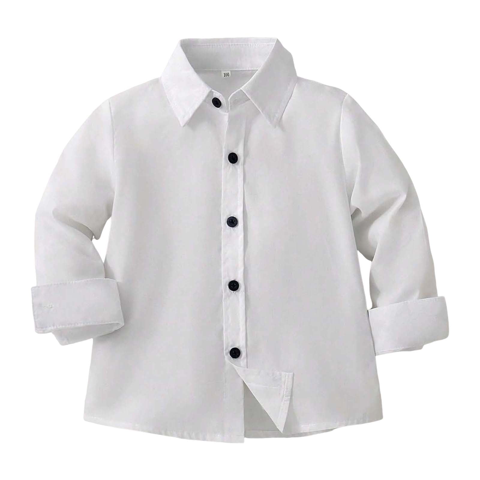 Ulanda Boys Long Sleeve Casual Button Down Shirts Collared Uniform Kids ...