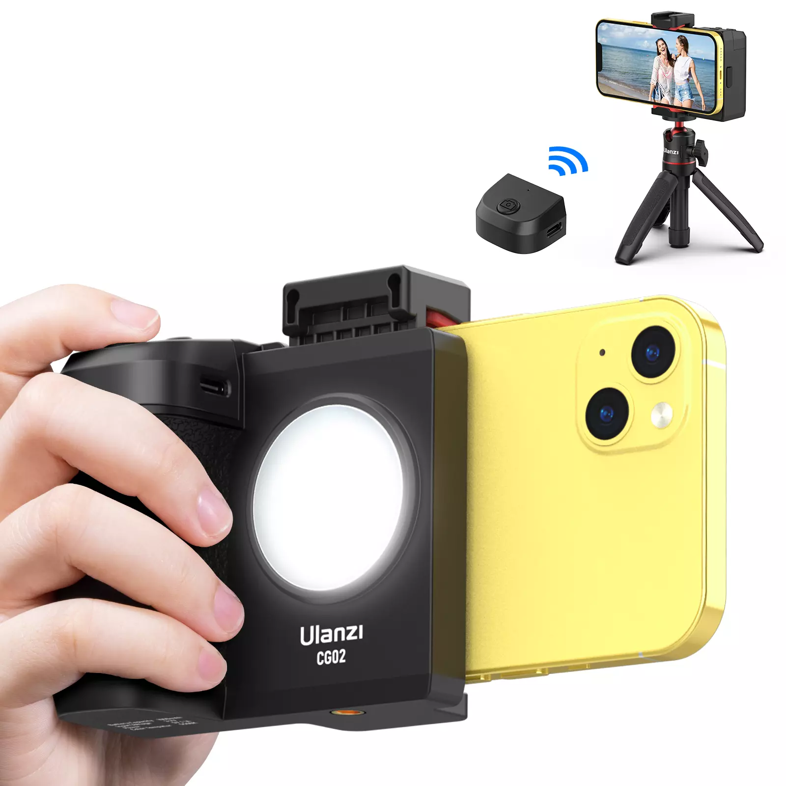 Ulanzi CG-02 Smartphone Camera Shutter Grip with Bluetooth and Fill ...