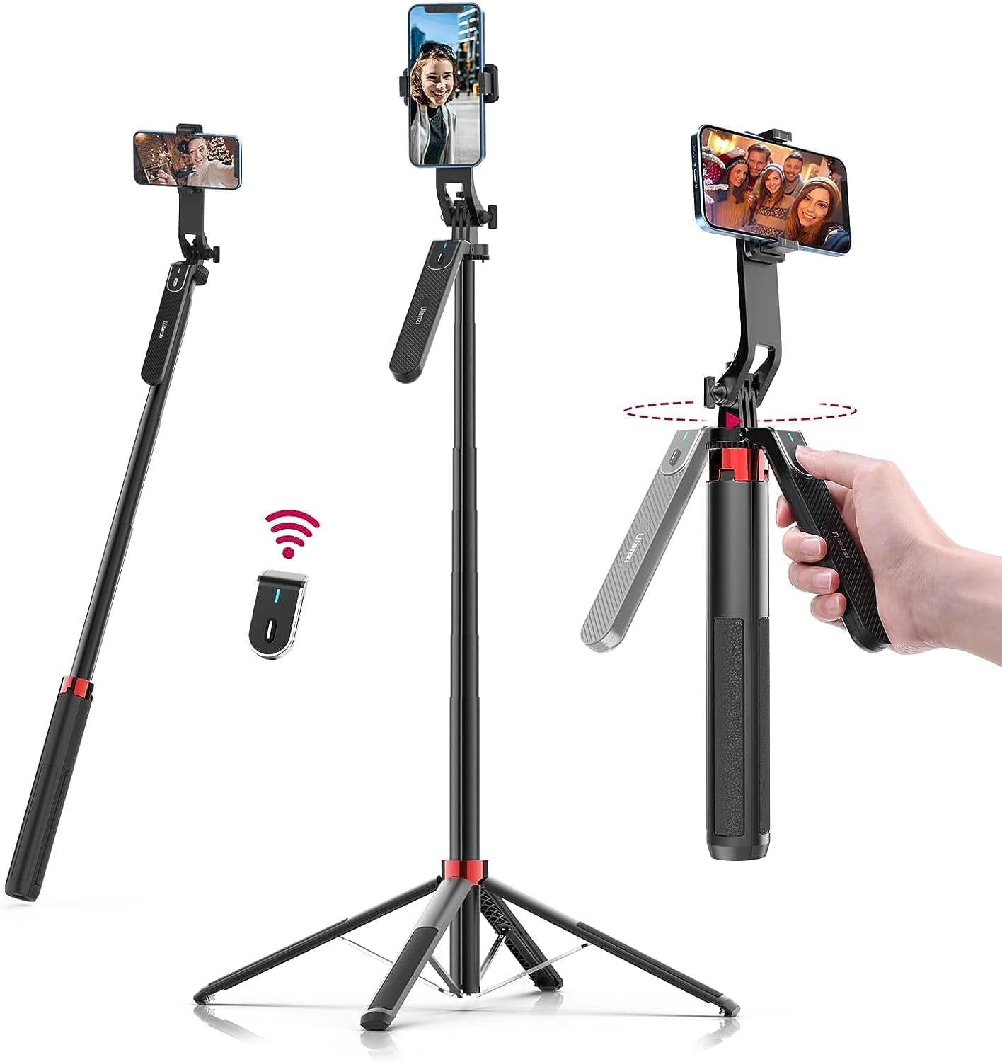 Ulanzi MA09 Extendable Phone Tripod, 71" Selfie Stick Vlog Tripod Stand ...
