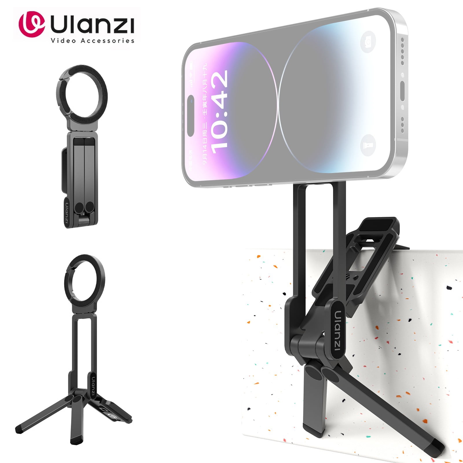 Ulanzi MA38 Mobile Phone Photography Stand Selfie Stick Double Magnetic ...