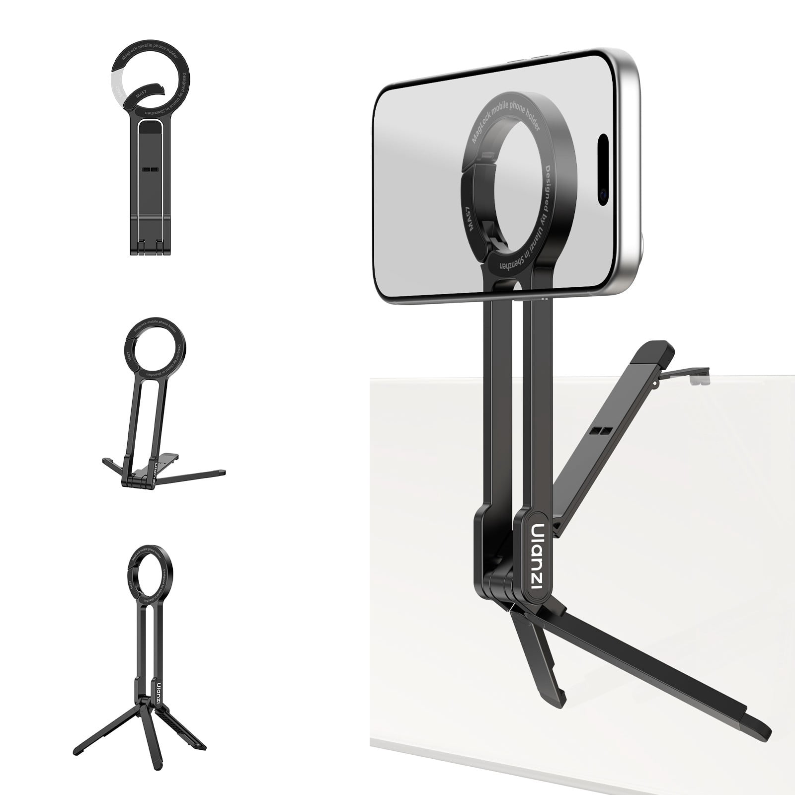 Ulanzi MA57 Magnetic Mini Phone Tripod with Carabiner Clip for iPhone ...