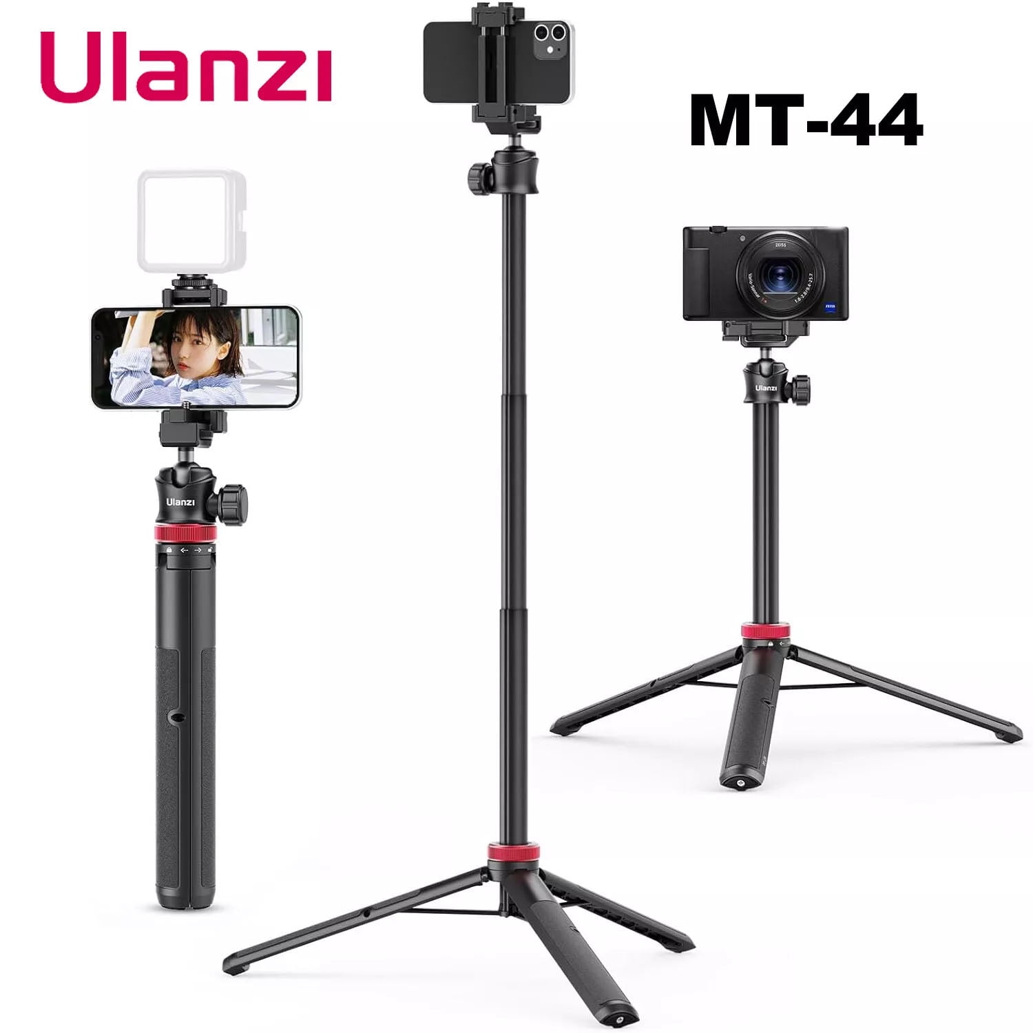 Ulanzi MT-44 Extend Tripod Vlog Selfie Stick With Phone Holder Live ...