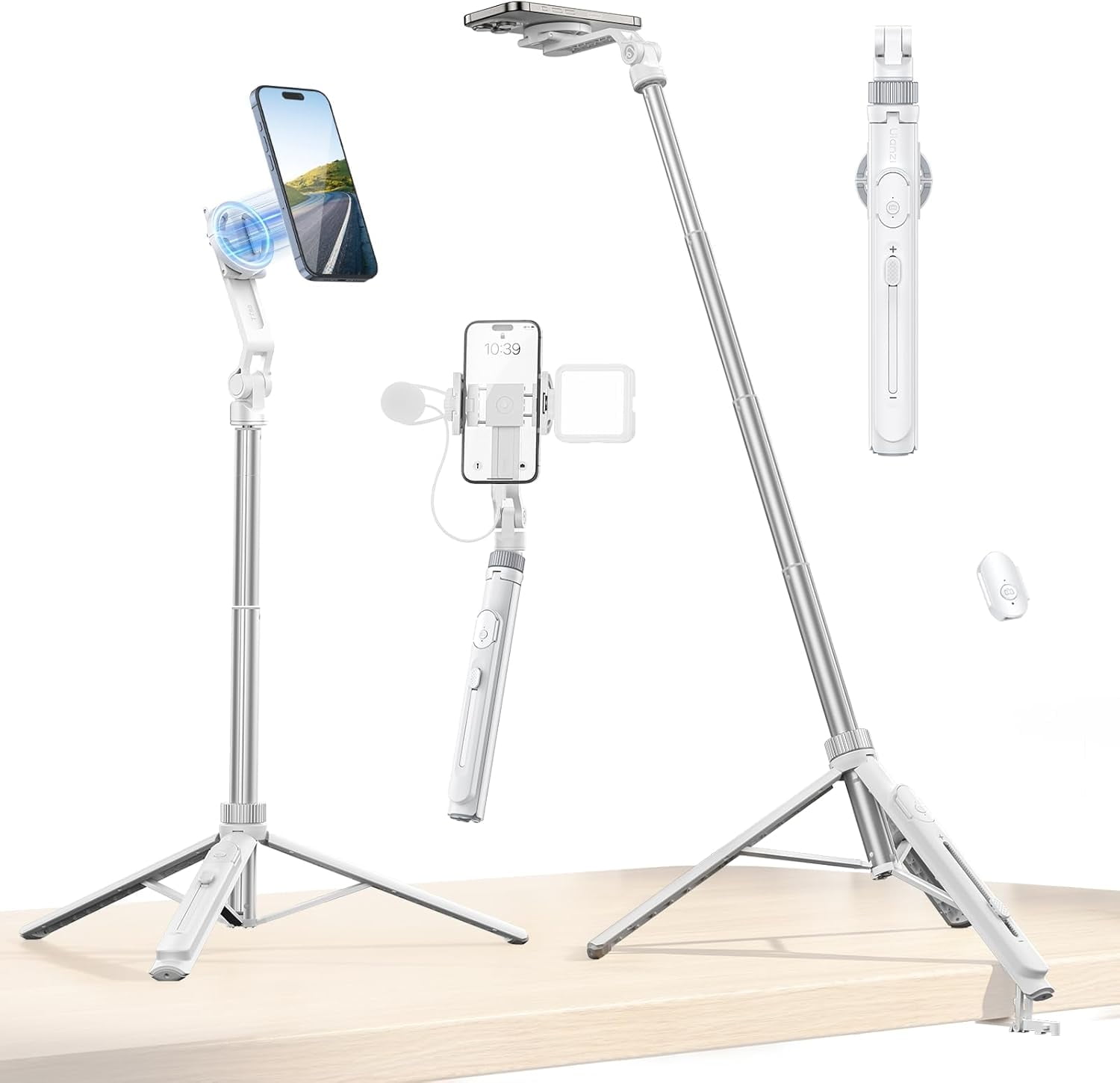 Ulanzi TT88 Magnetic Tripod 57" Extendable Selfie Stick With Remote,2 ...