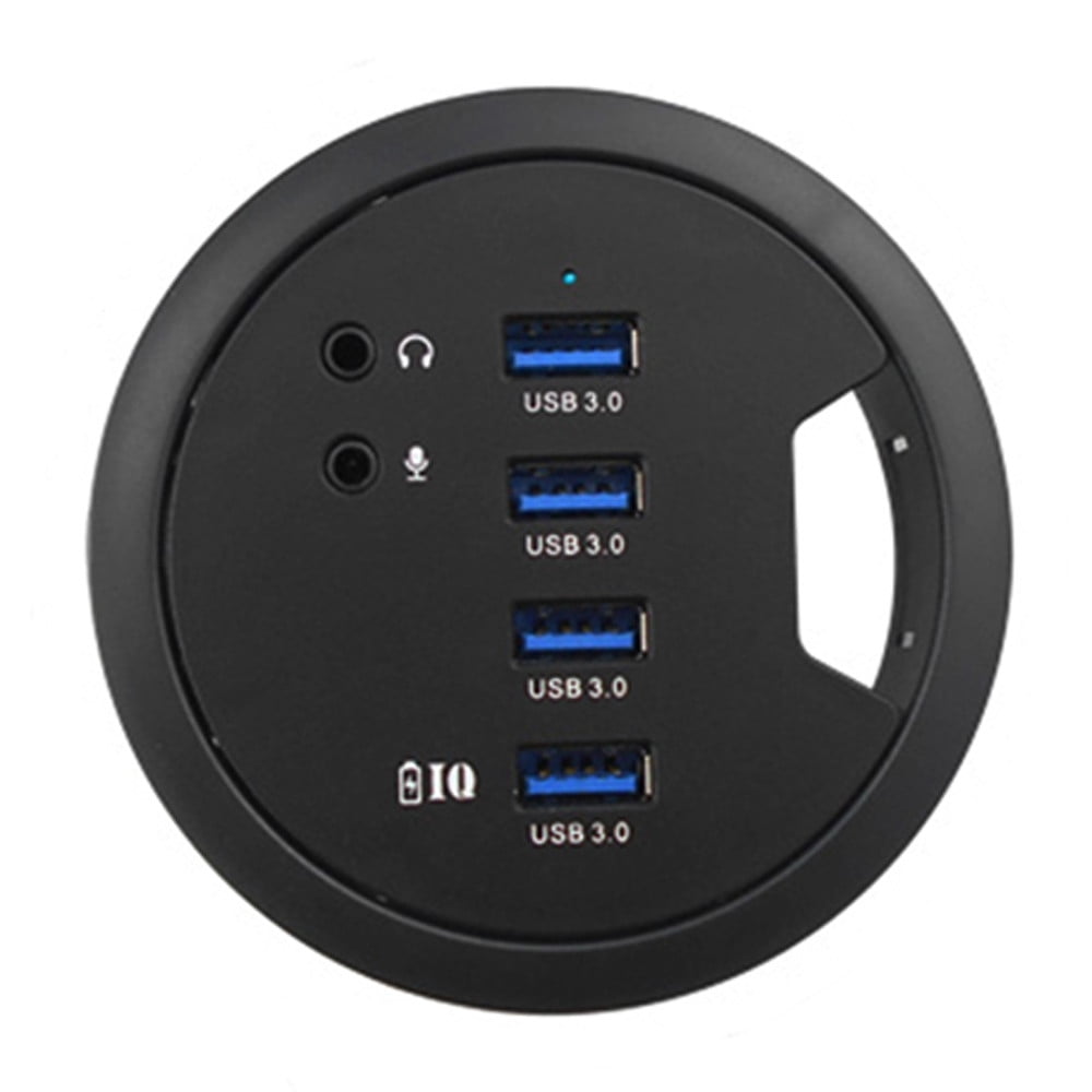 Ularma Mount In Desk 4-Port USB 3.0 HUB Adapter and External Stereo ...