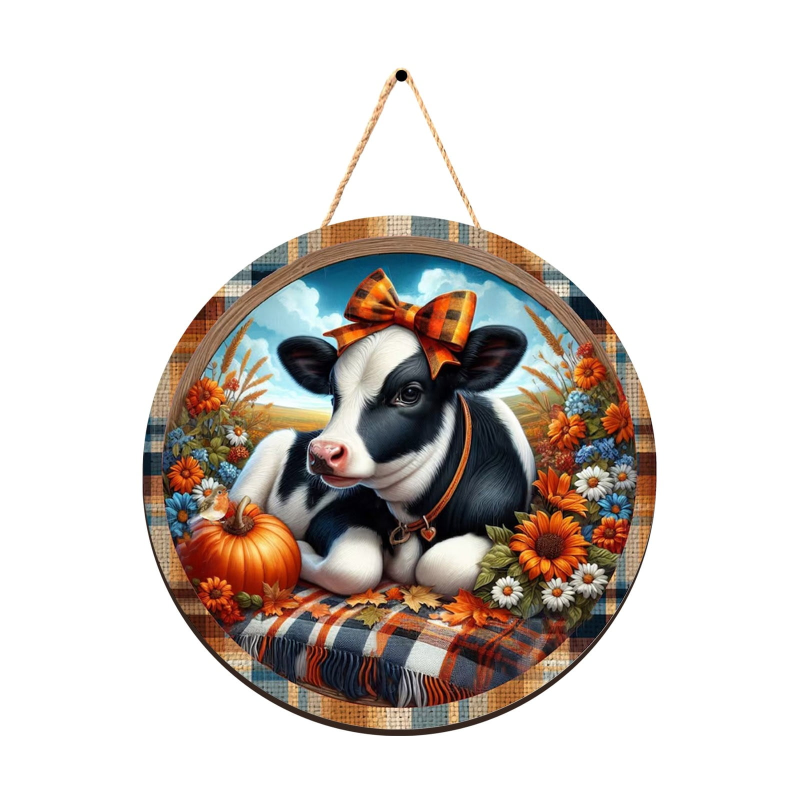 Ularma Welcome Signs Cute Hangers Heart Vintage Round Signs Cow Sign Y ...