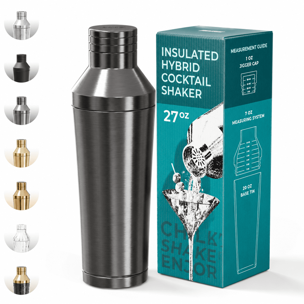 Ulated Cocktail Shaker Set | Double Wall Stainless Steel Martini For ...
