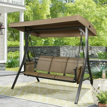 Mainstays Lawson Ridge 2-Seat Steel Outdoor Freestanding Porch Swing ...