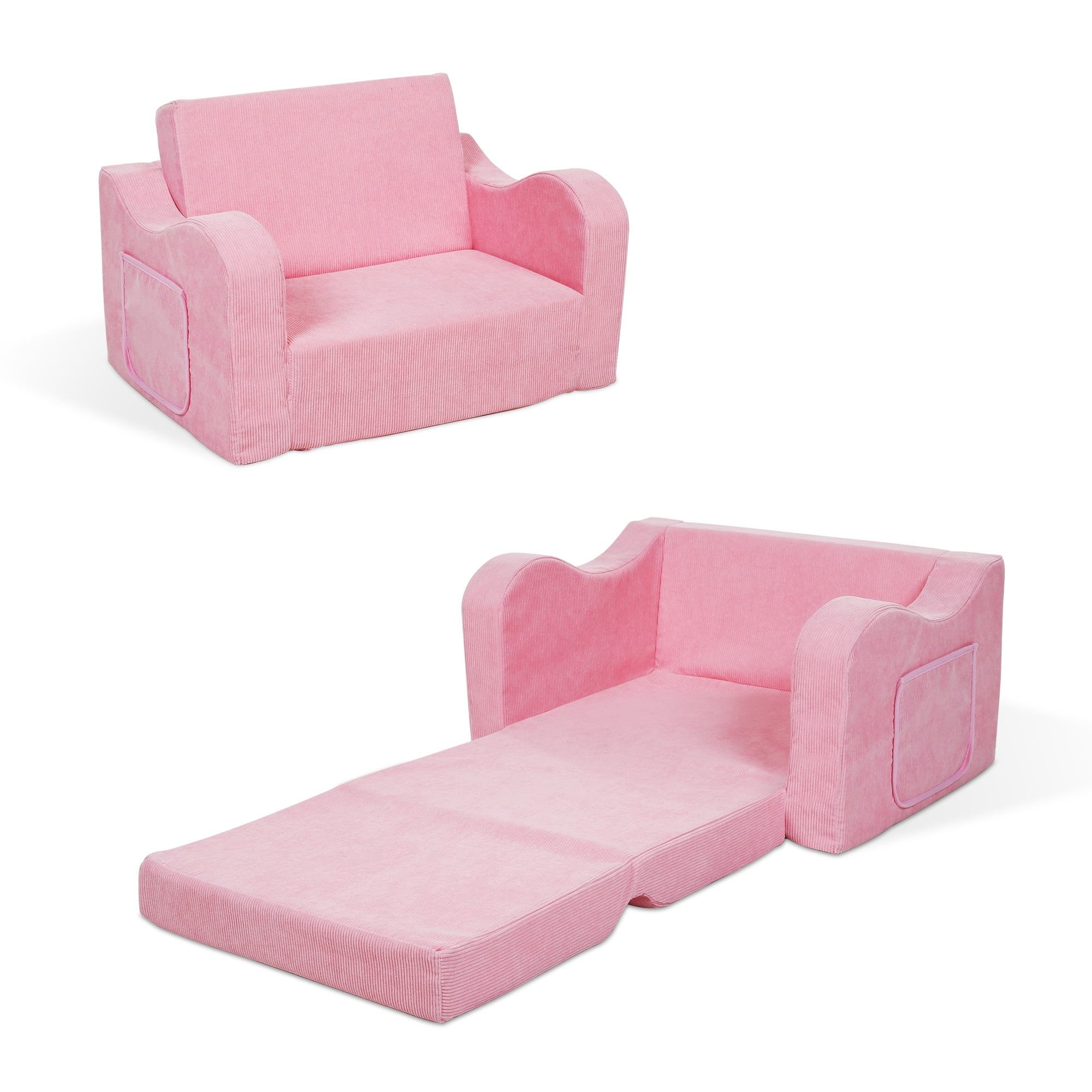 Ulax Furniture Children Sofa Chair to Lounger 2-in-1 Flip Open ...