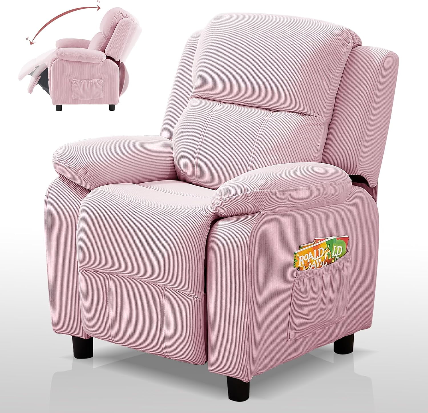 Ulax furniture Corduroy Kids Recliner Chair, Toddler Armrest Sofa Couch ...