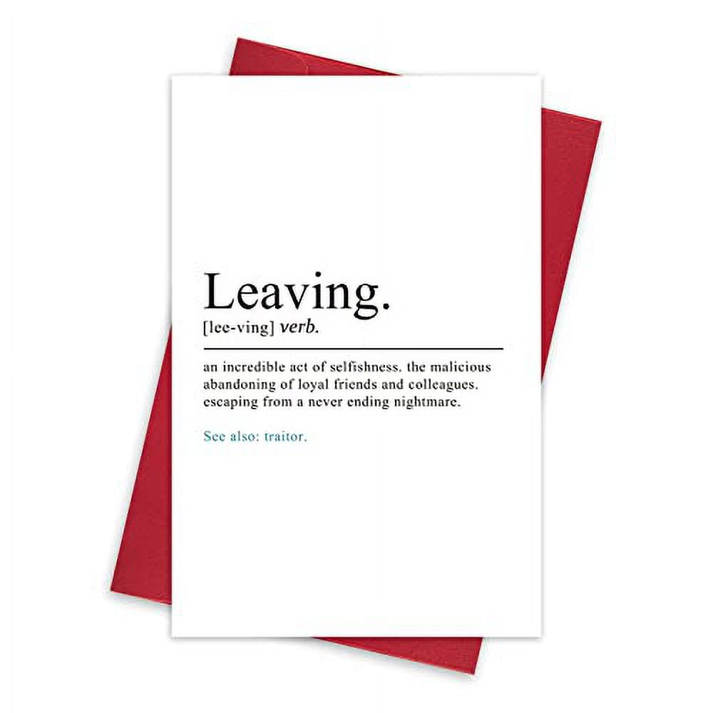 Ulbeelol Funny Coworker Leaving Card, Leaving Definition Dictionary ...