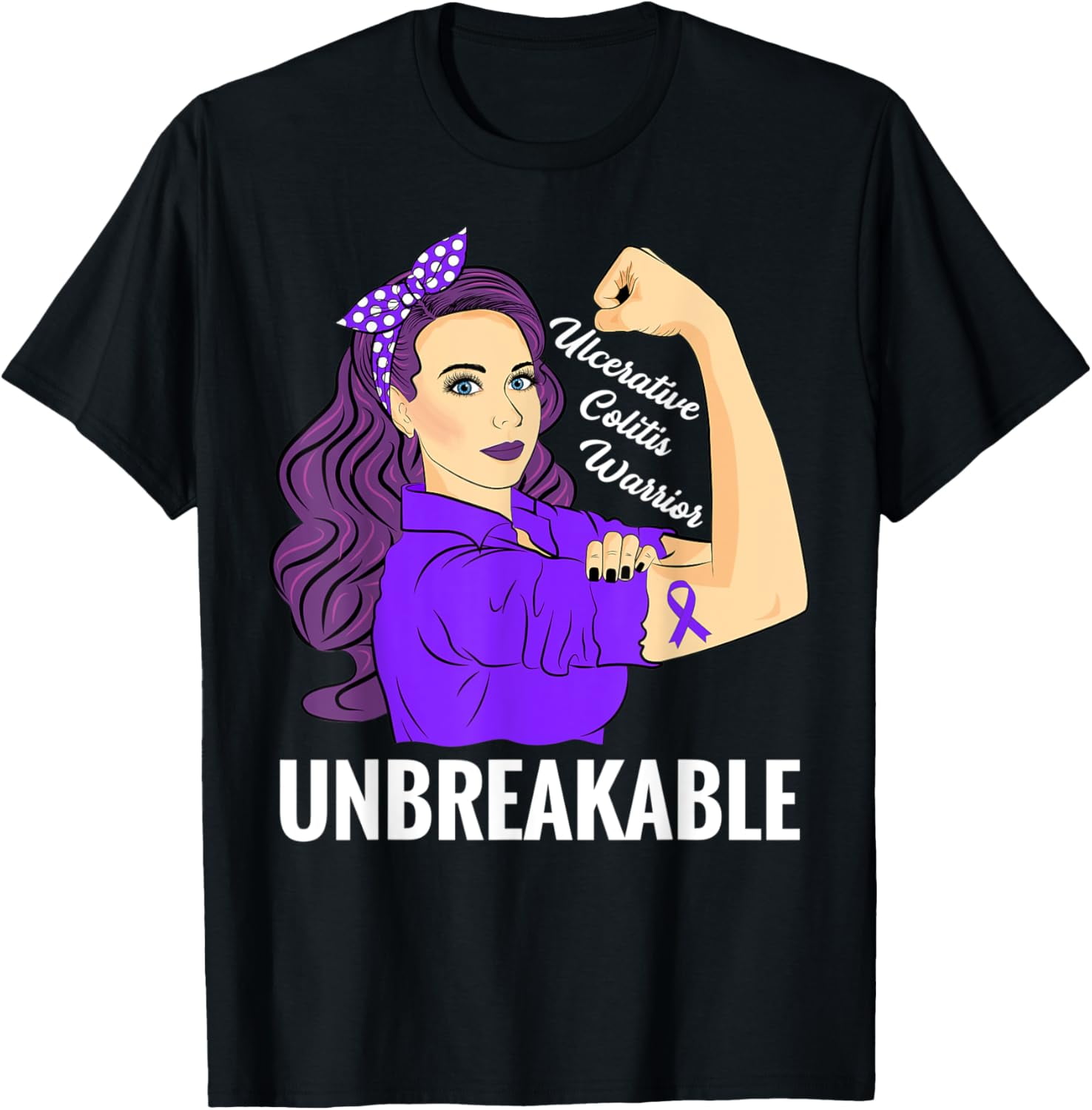 Ulcerative Colitis Warrior Unbreakable IBD Awareness T-Shirt mens t ...