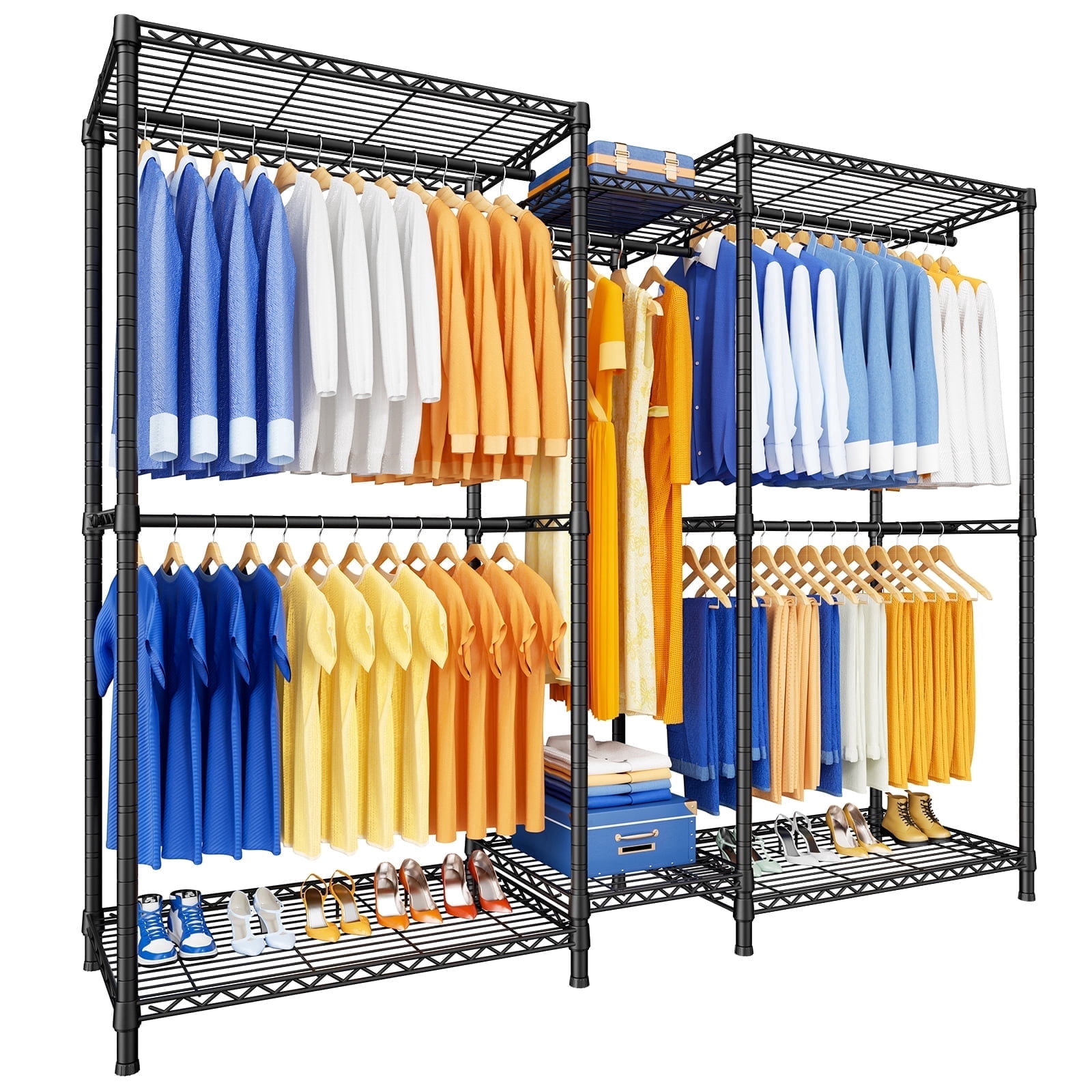 Ulif E12 Clothes Rack,Heavy Duty Freestanding Garment Rack with Shelves ...