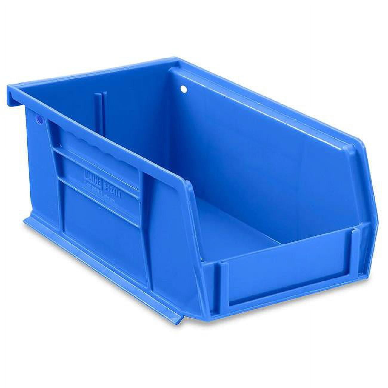 Uline 927910-BX 3 x 4 x 7.5 in. Plastic Stackable Storage Bin, Blue ...
