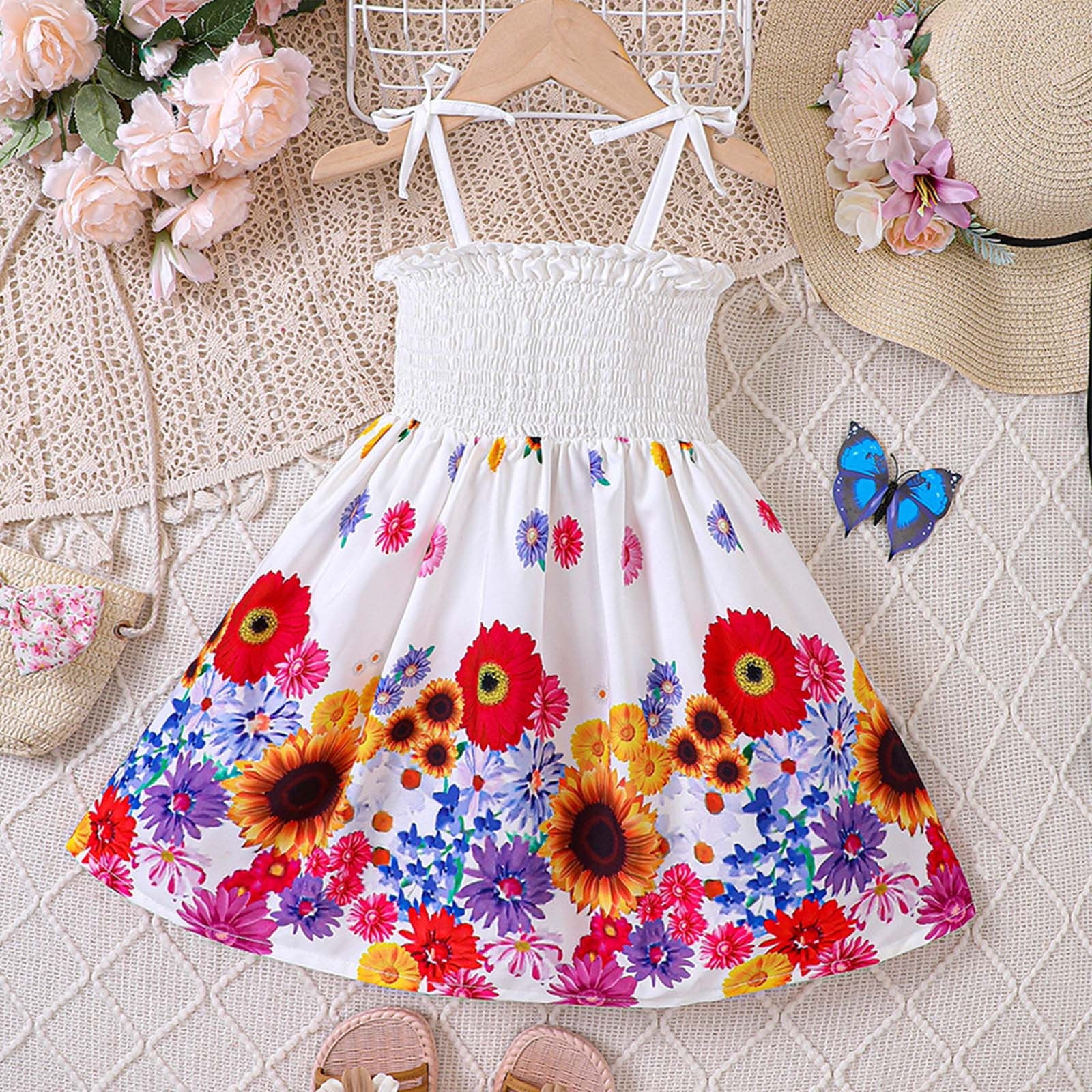Ulitacool 2-3 Years Girls Summer Dress Trendy Floral Dress good Daily ...