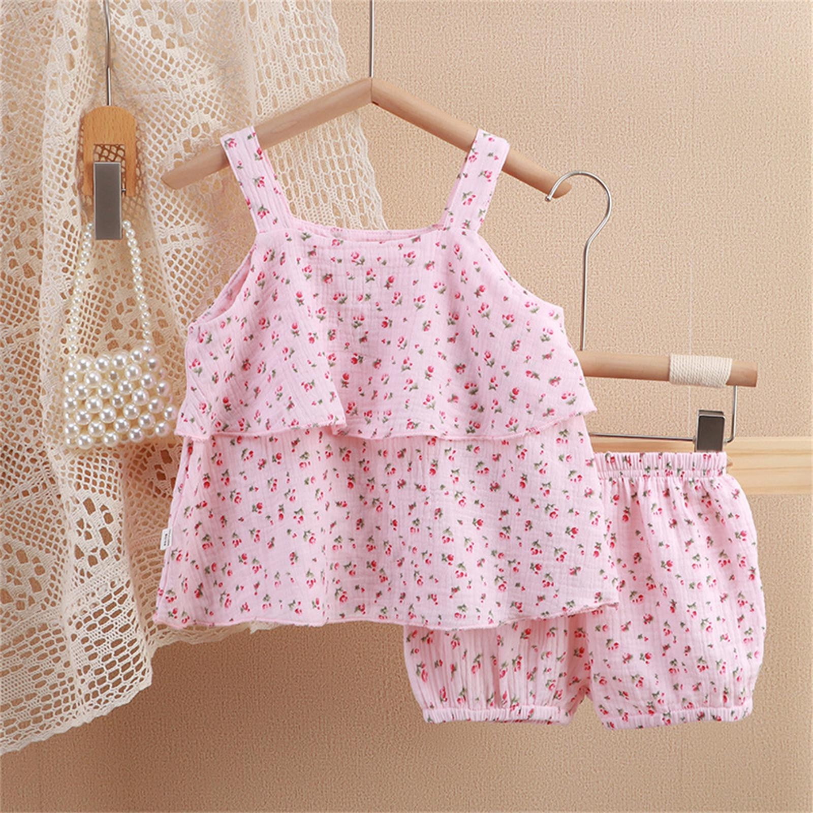 Ulitacool 2-3 Years Outfits For Toddler Girl Baby Floral Slip Dress Set ...