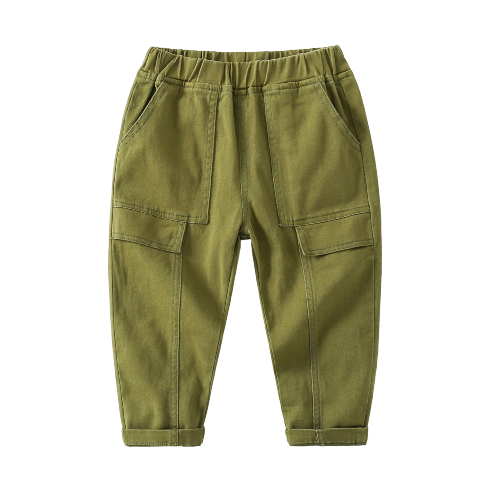 Ulitacool Boy Slacks Cargo Pants Loose Fit Long Trousers With Pockets ...