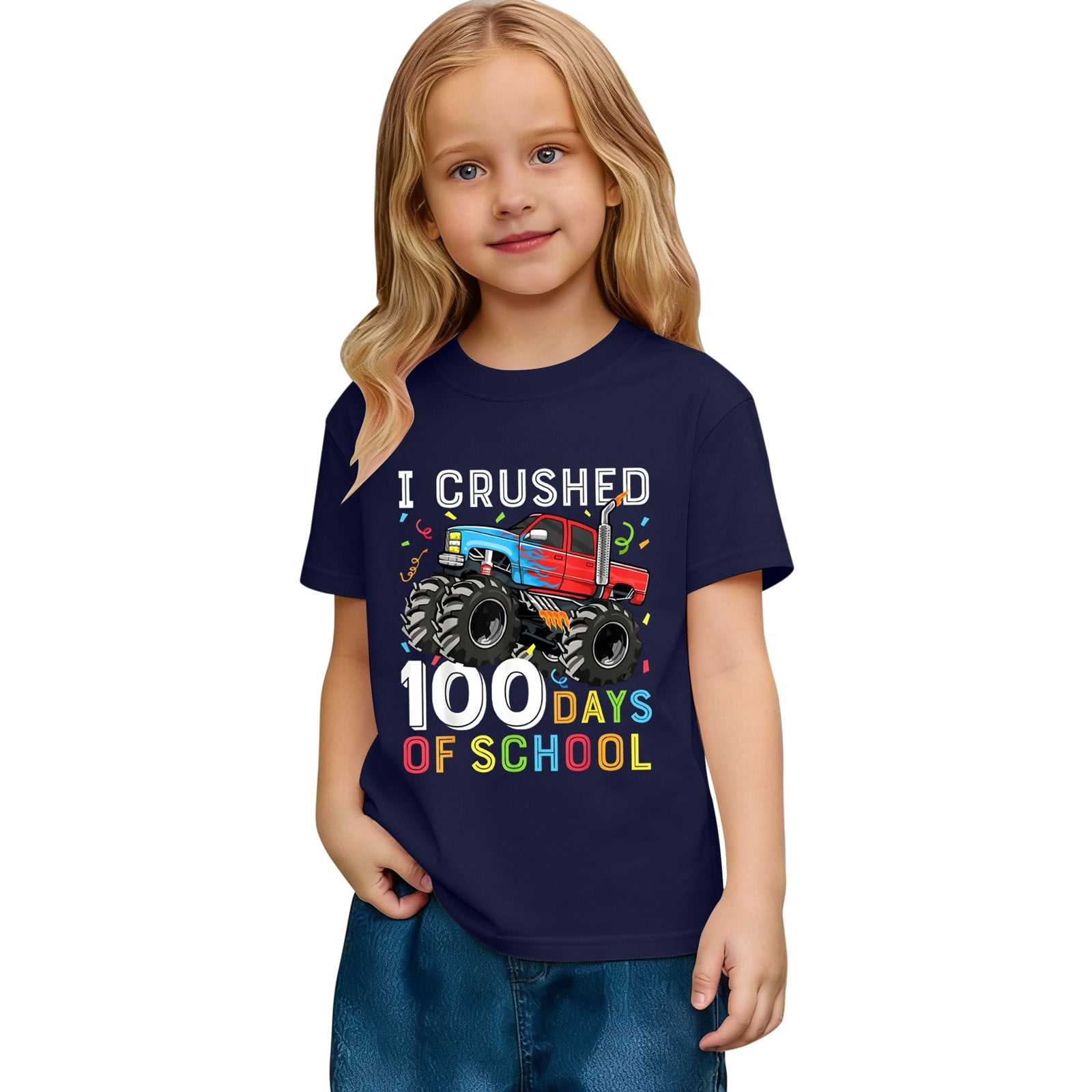 Ulitacool Boys Tops Crewneck Blouse Short Sleeve Tee Cartoon Prints T ...