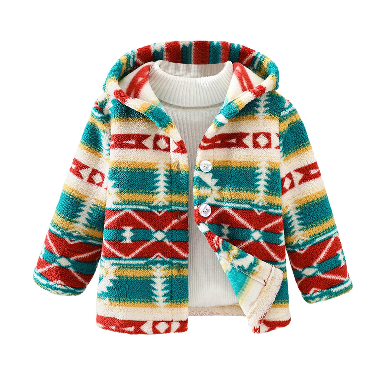 Ulitacool Coats For Girls Long Sleeve Christmas Hooded Jacket Cozy Warm ...