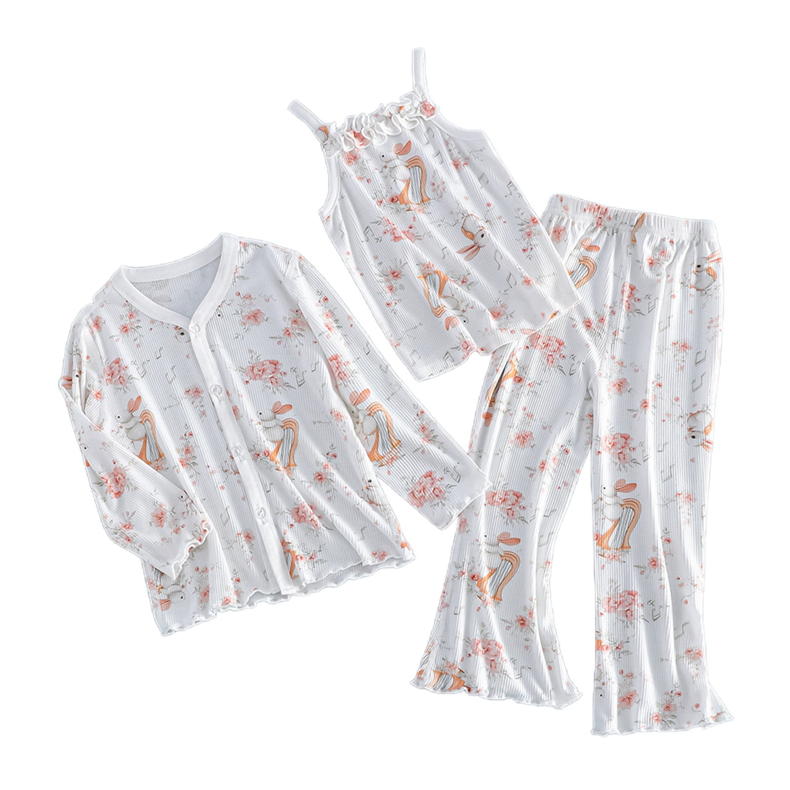 Ulitacool Girls Outfits Baby Pajamas Long Sleeve Button Down Cardigan ...