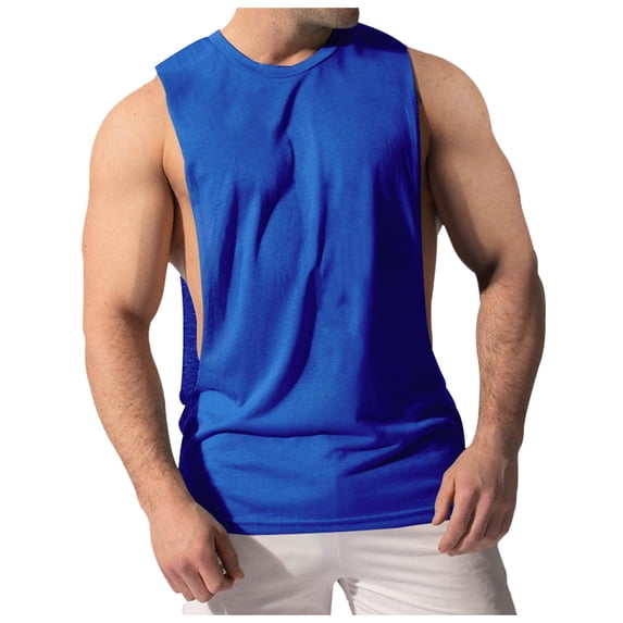 Ulitacool Men Clothing Sleeveless Solid Vest Tops Popularity Side Wide ...