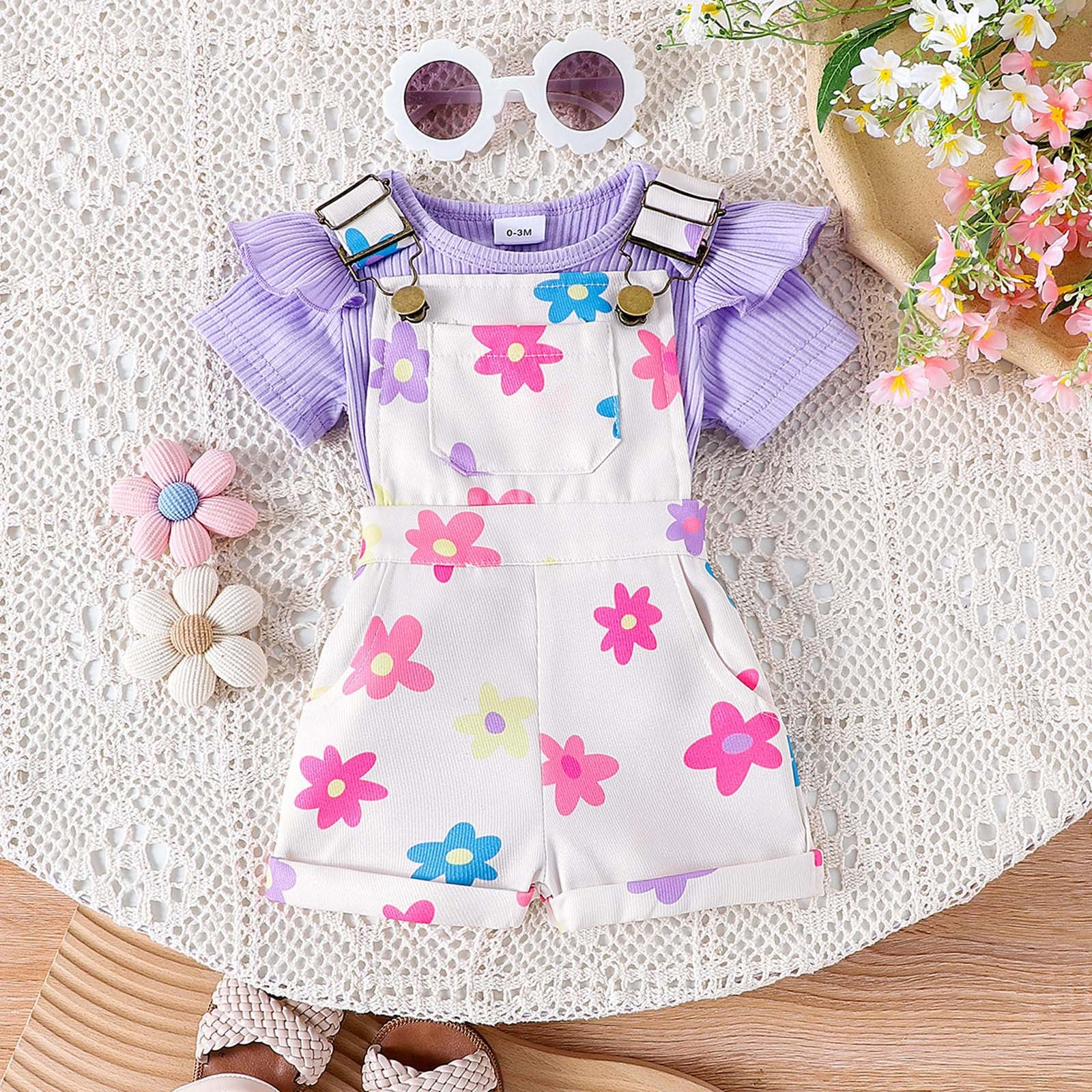 Ulitacool Newborn Girl Outfits 3-6 Months Baby Summer Outfits Set ...