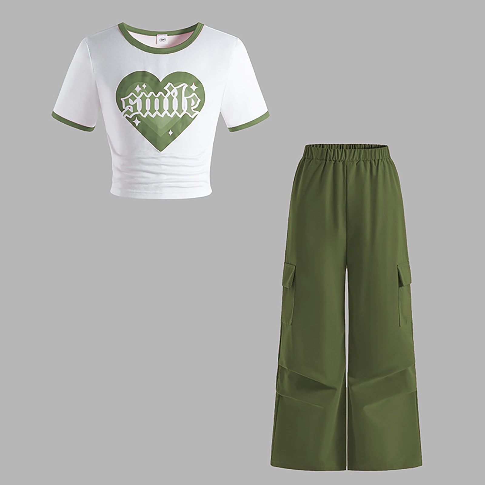 Ulitacool Photography Outfits Girl 9-10 Years 2 Piece Outfits Ribbed ...