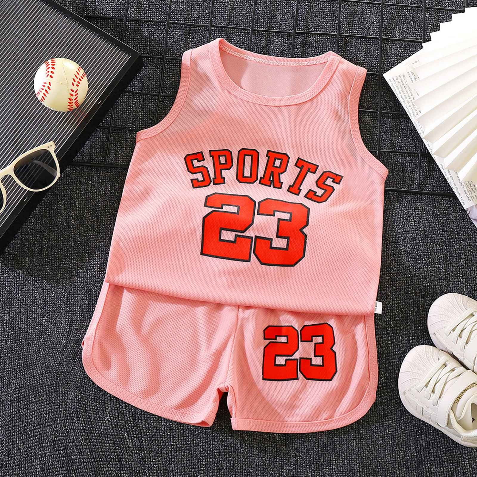 Ulitacool Summer Clothes For Boys Sleeveless Kids Basketball Set For ...