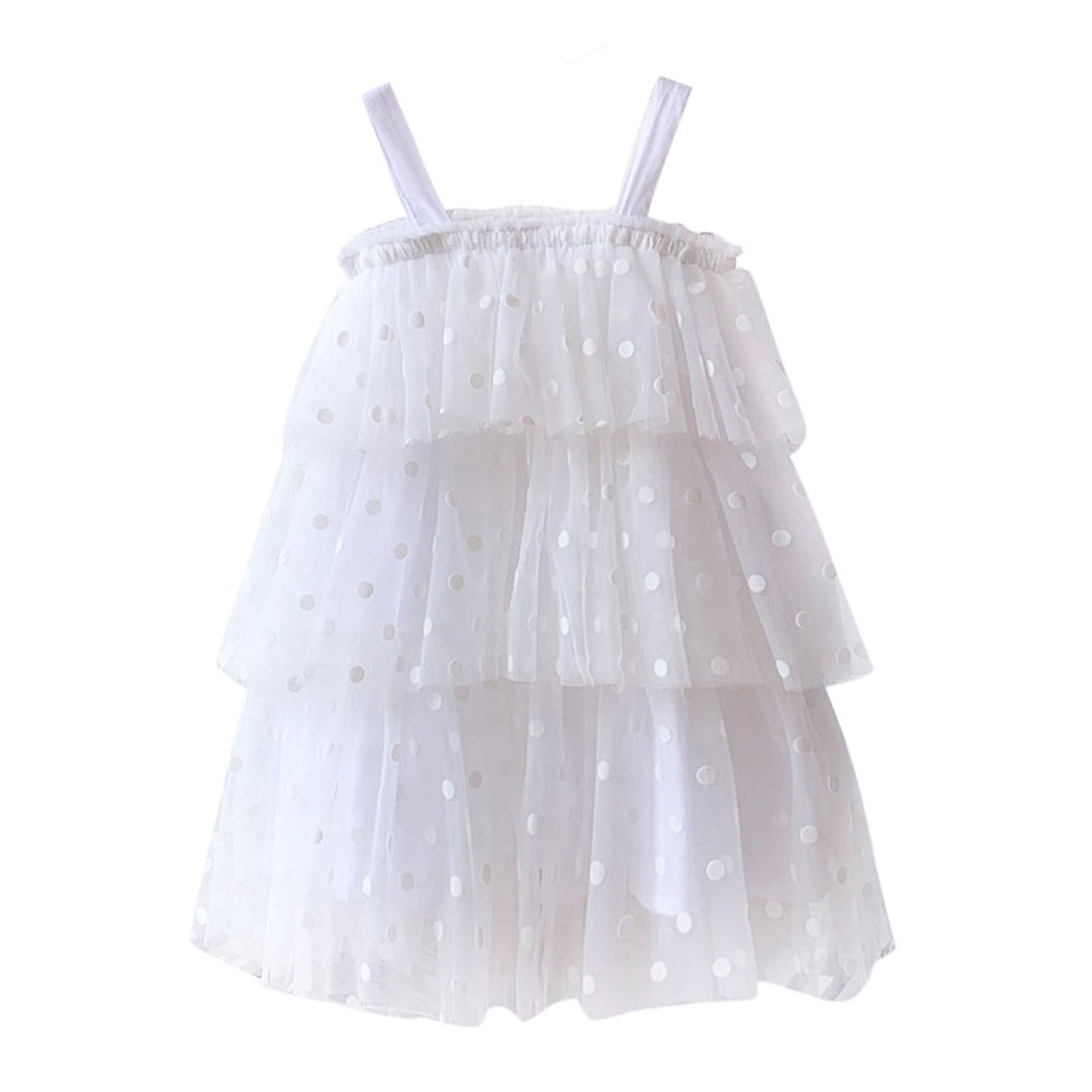 Ulitacool Summer Dress For Girls Polka Tiered Dress Tutu Party Gown ...